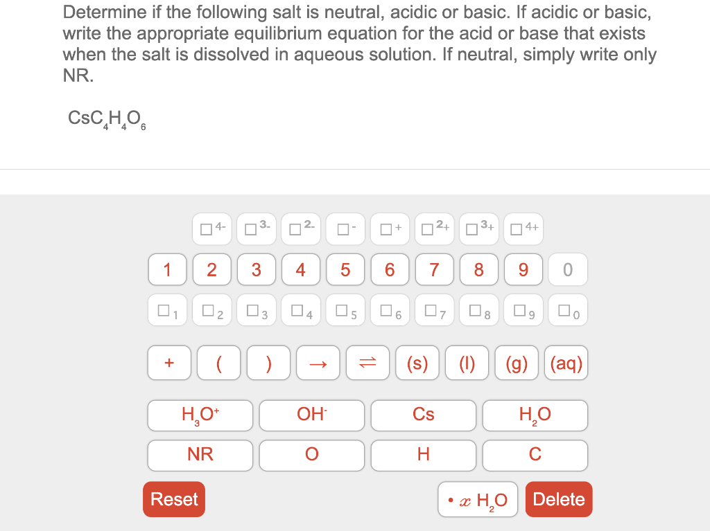 Solved Determine if the following salt is neutral, acidic or | Chegg.com