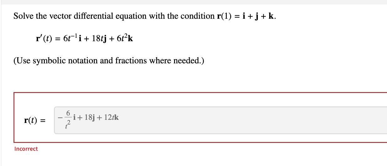 Solved Solve the vector differential equation with the | Chegg.com