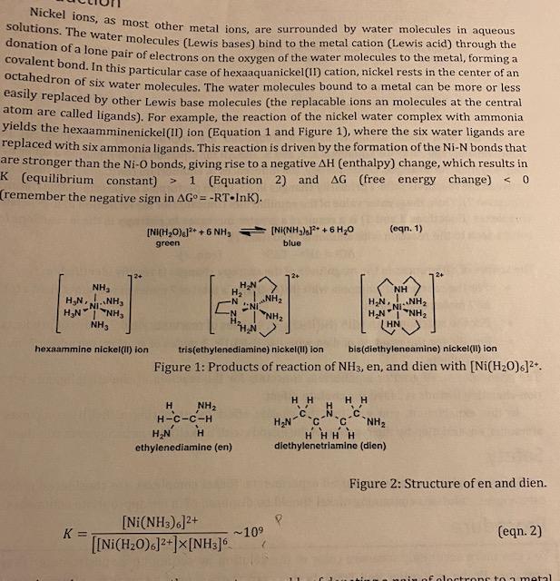 Solved Nickel ions, as most other metal ions, are surrounded | Chegg.com