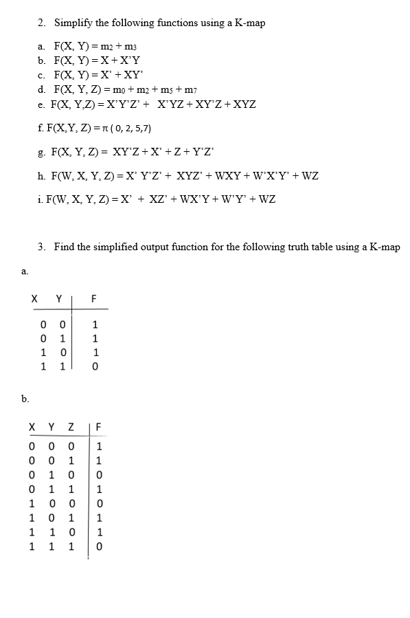 Solved 1. Generate the function F for the following K-maps | Chegg.com
