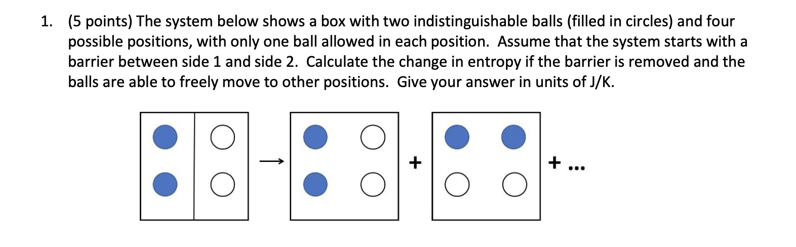 Solved 1. (5 points) The system below shows a box with two | Chegg.com