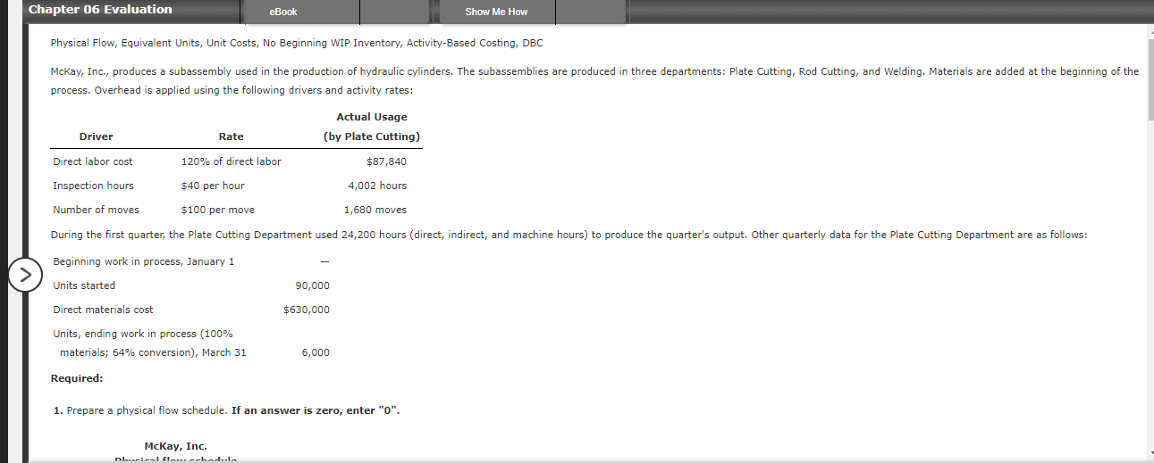 Solved Physical Flow, Equivalent Units, Unit Costs, No | Chegg.com