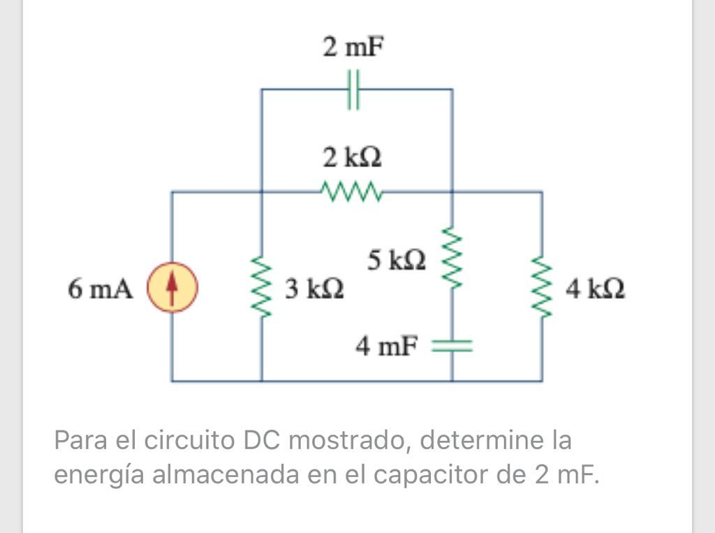 Solved For the DC circuit shown determine the store energy | Chegg.com