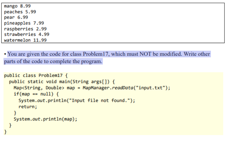 Solved You are given the code for class Problem17, which | Chegg.com