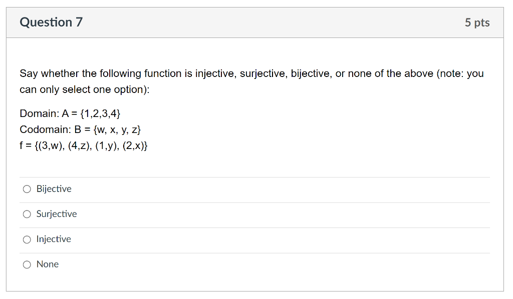 Solved Say whether the following function is injective, | Chegg.com