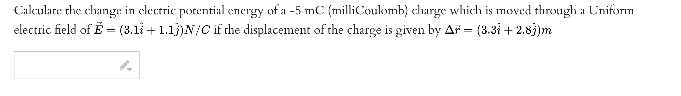 Solved Calculate the change in electric potential energy of | Chegg.com