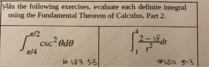 Solved n the following exercises, evaluate each definite | Chegg.com