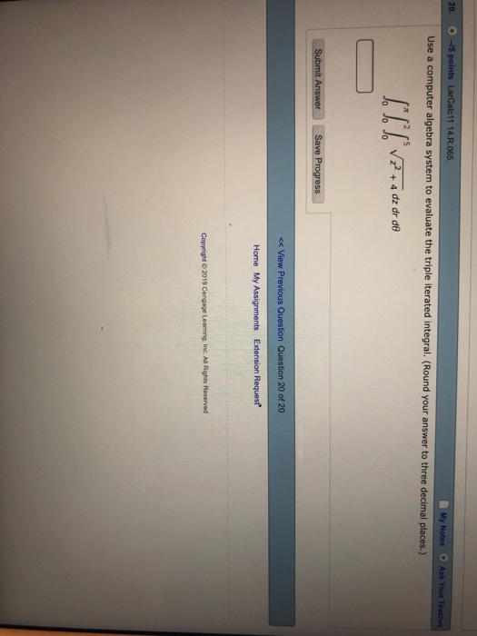 Solved Ask Your Use a computer algebra system to evaluate | Chegg.com