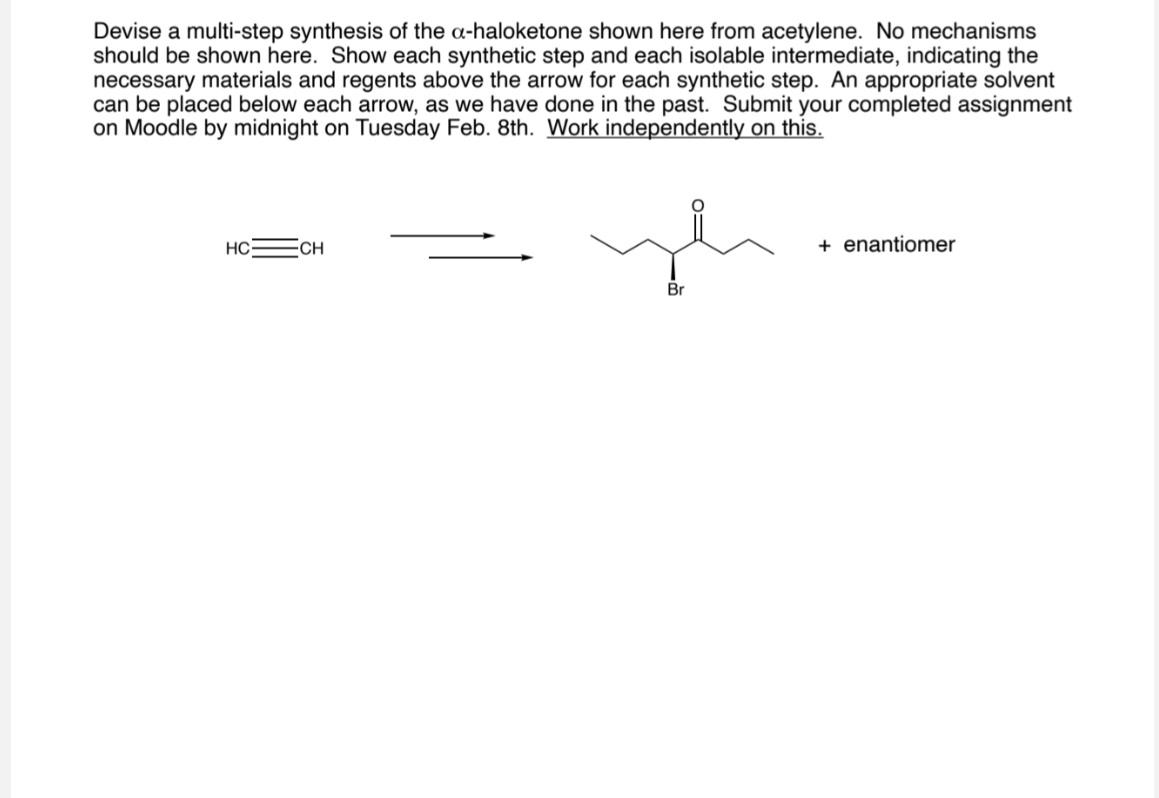 Solved Devise a multi-step synthesis of the a-haloketone | Chegg.com