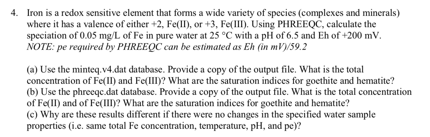 4. Iron is a redox sensitive element that forms a | Chegg.com