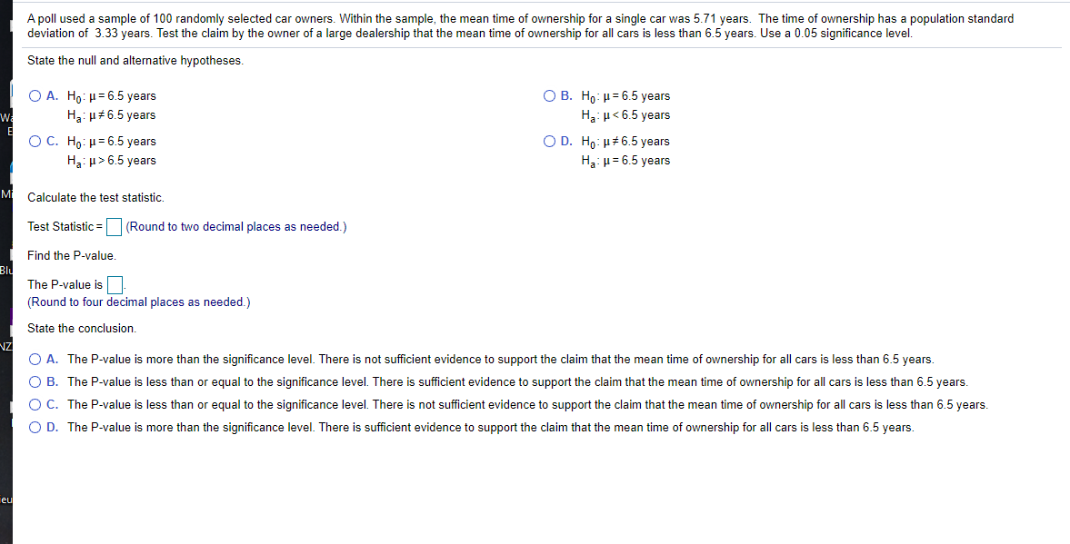 Solved A poll used a sample of 100 randomly selected car | Chegg.com
