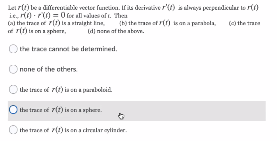 Solved Let r(t) be a differentiable vector function. If its | Chegg.com