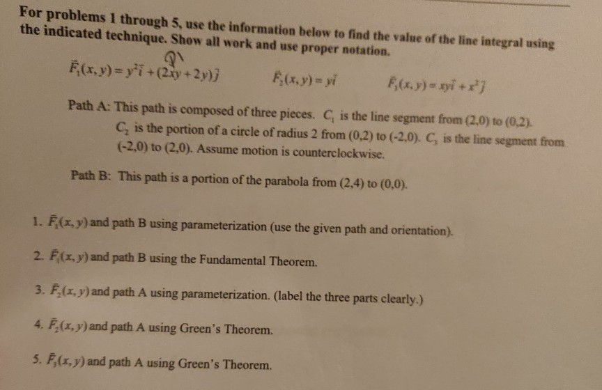 Solved For problems 1 through 5, use the information the | Chegg.com