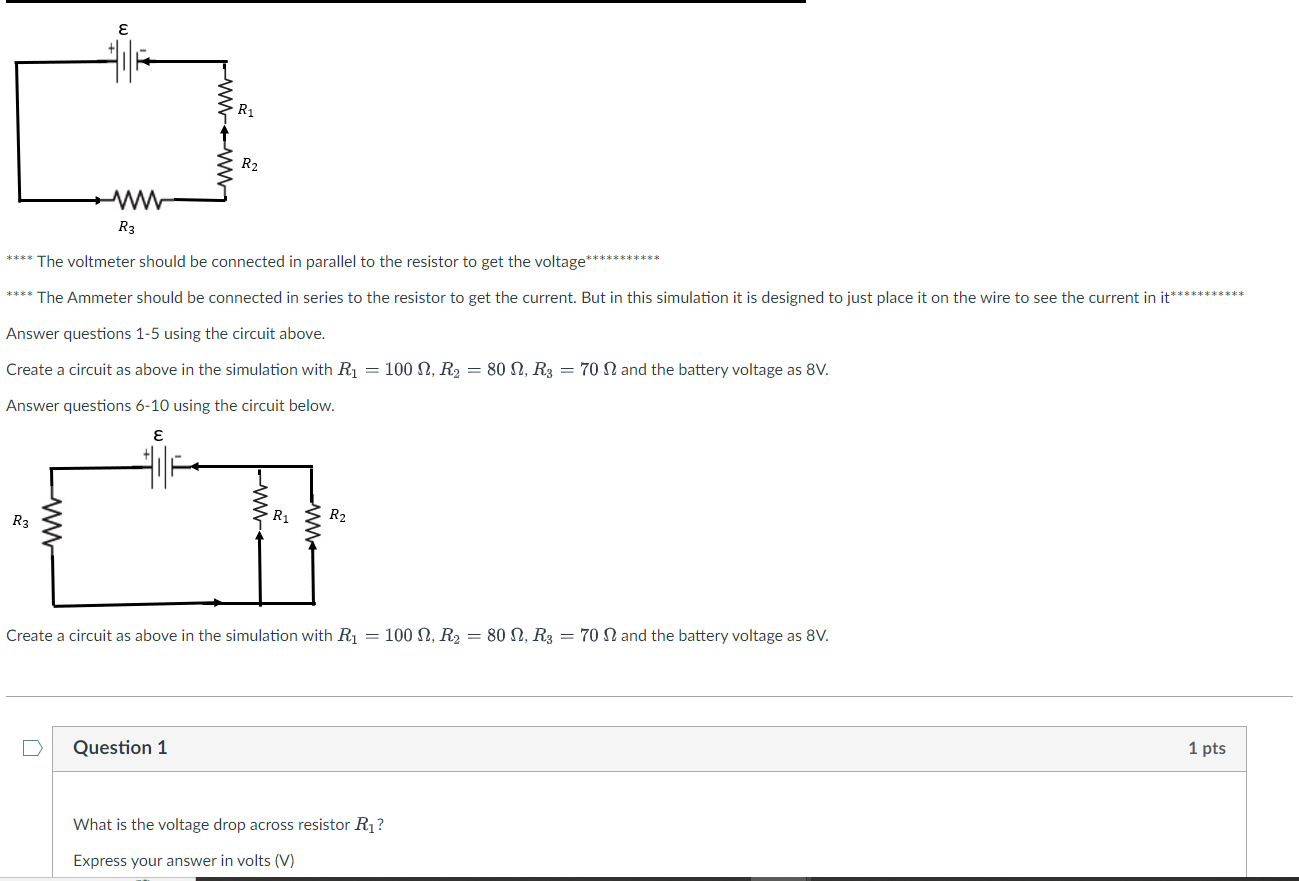 Solved ∗∗∗∗ The voltmeter should be connected in parallel to | Chegg.com