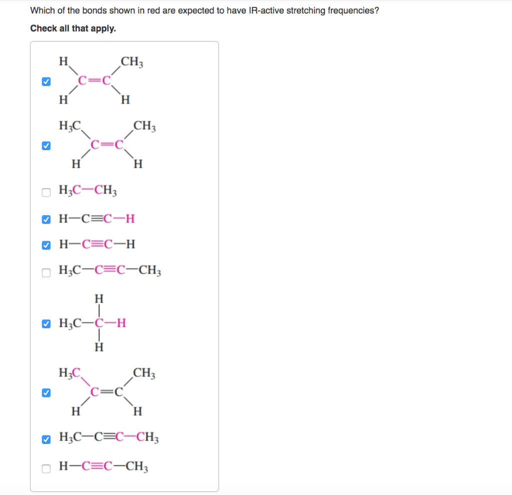 Solved Which of the bonds shown in red are expected to have | Chegg.com
