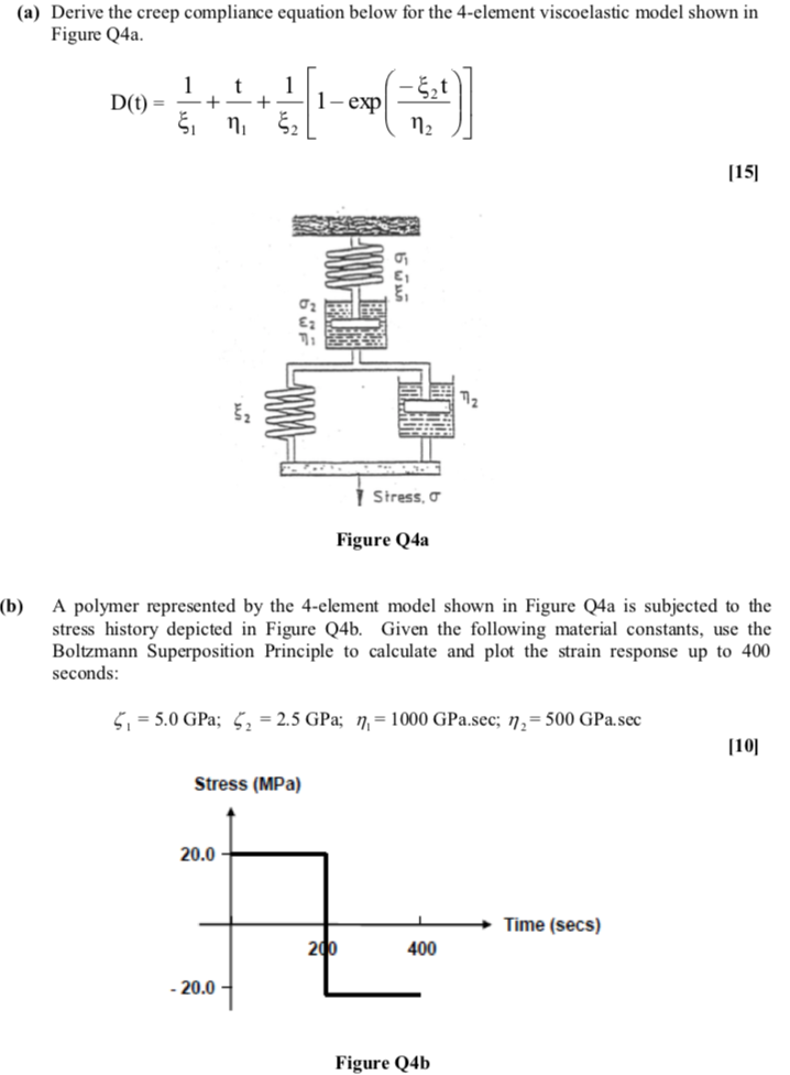 Solved (a) Derive the creep compliance equation below for | Chegg.com