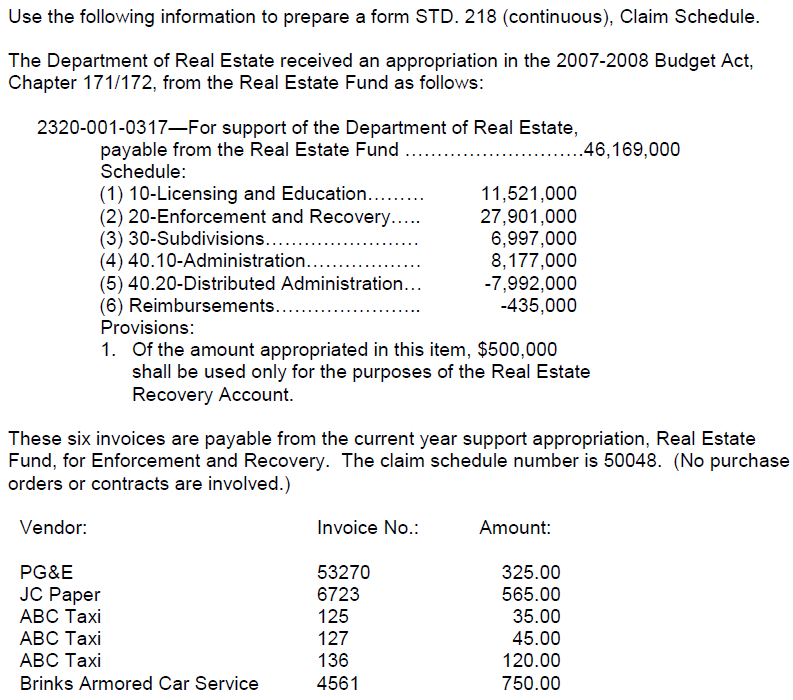 Use the following information to prepare a form STD. | Chegg.com