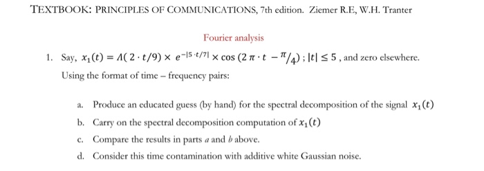 Solved Textbook Principles Of Communications 7th Edition