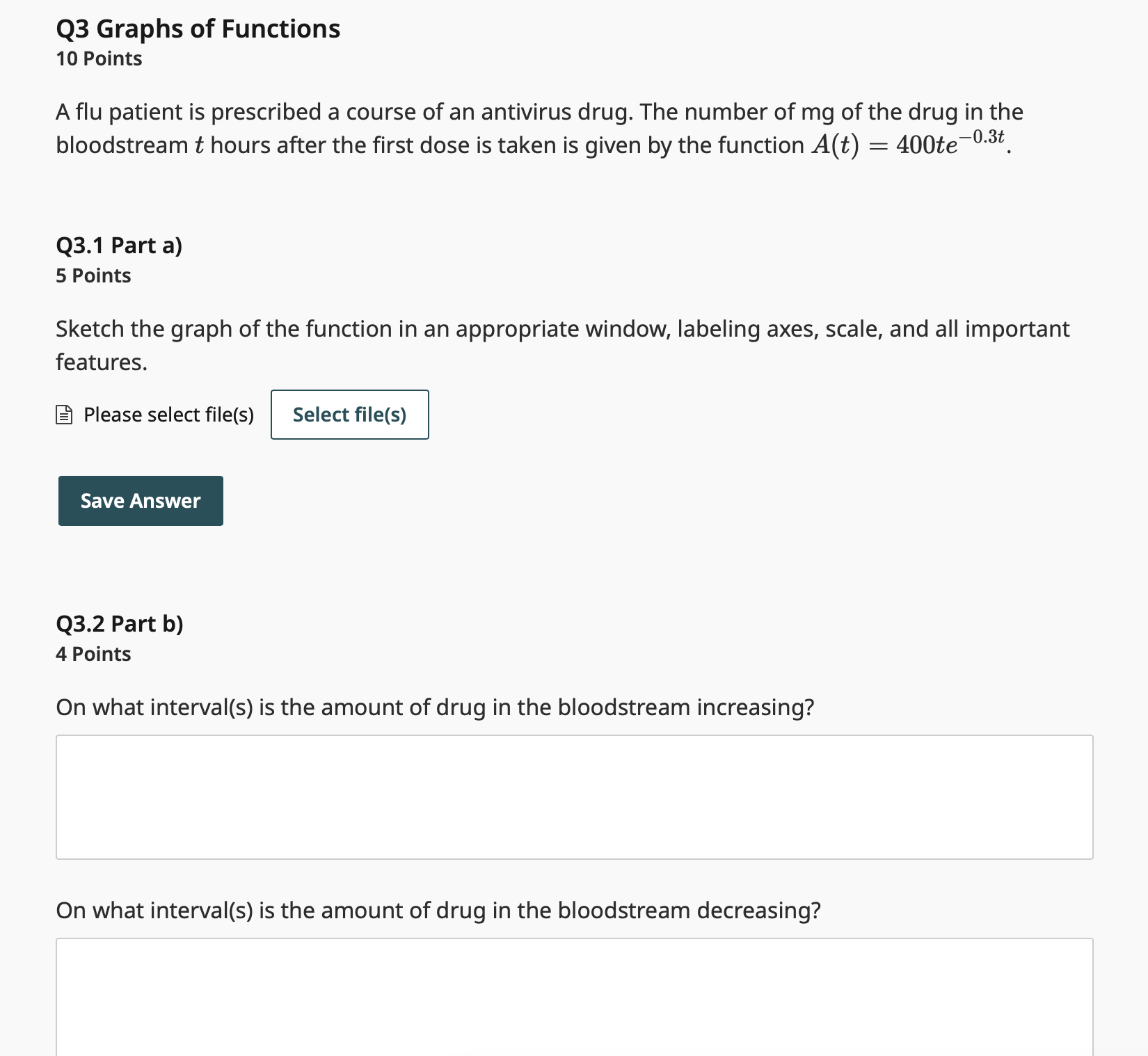 Solved Q3 Graphs of Functions 10 Points A flu patient is | Chegg.com