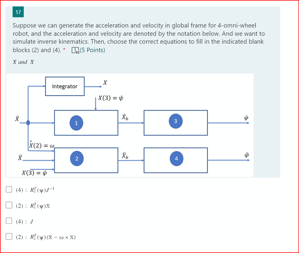 Solved 16 For an inverse kinematic equation of velocity | Chegg.com
