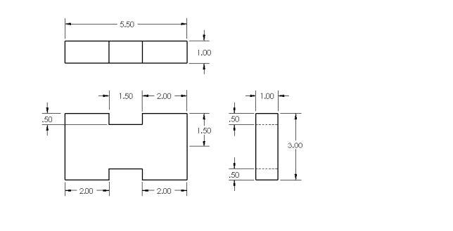 Solved A. Draw Top, Front, Side views of the object below in | Chegg.com