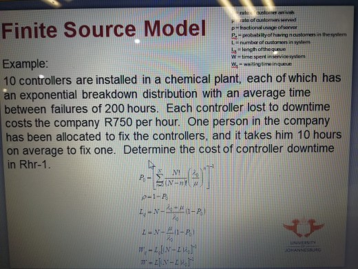 Solved Finite Source Model ate of und praction o ver | Chegg.com