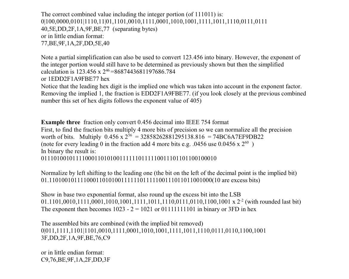 Solved The floating point processor requires information be | Chegg.com