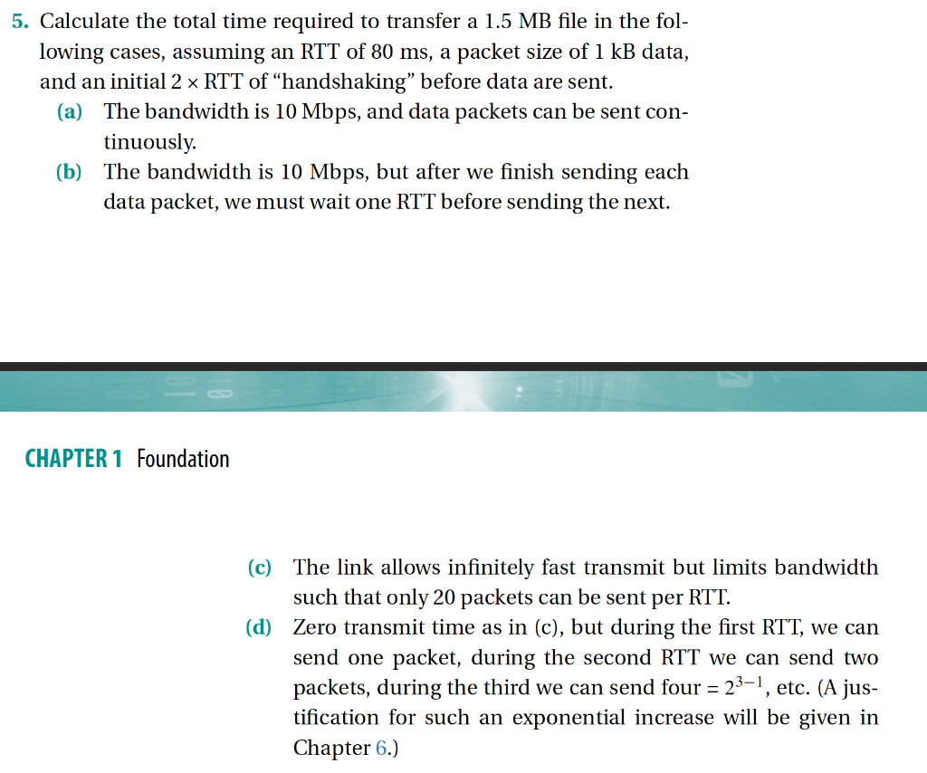 Solved 5. Calculate the total time required to transfer a | Chegg.com