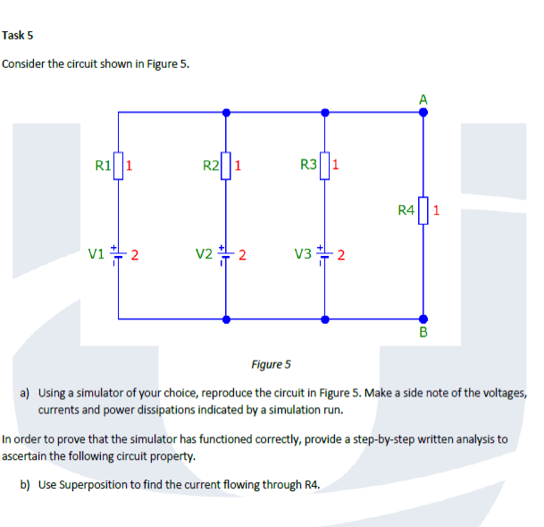 Solved Task 5Consider the circuit shown in Figure 5.Figure | Chegg.com