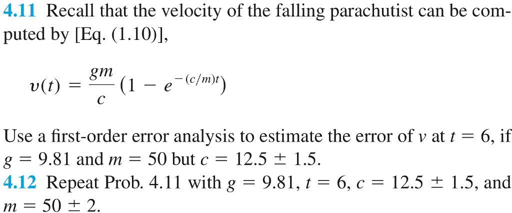 Solved 4.11 Recall that the velocity of the falling | Chegg.com