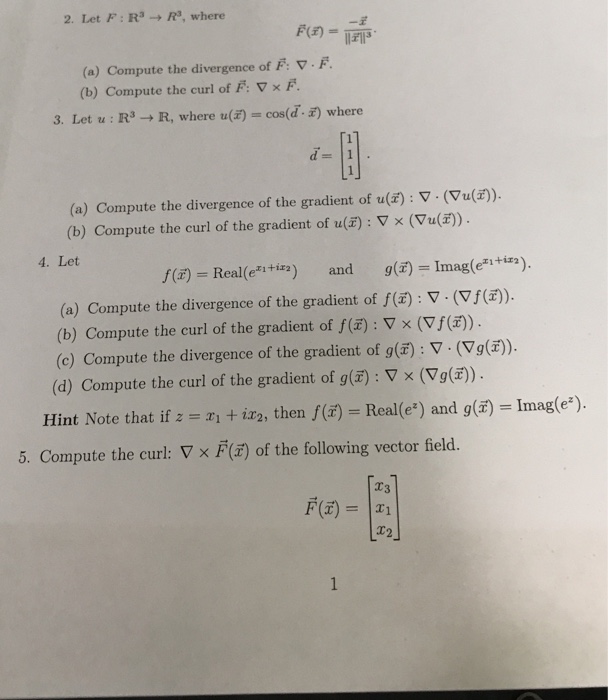 Solved 2·Let F : R3 ? R3, where (a) Compute the divergence | Chegg.com