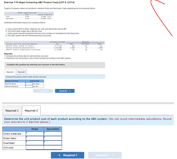 Solved Exercise 7-13 (Algo) Computing ABC Product Costs | Chegg.com