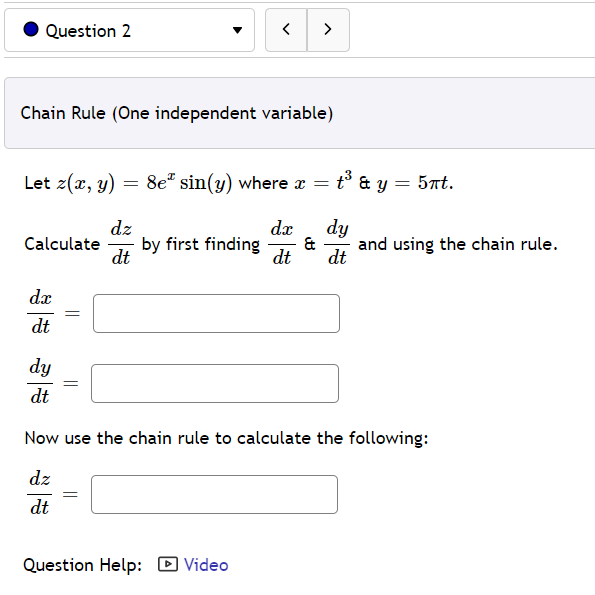 Solved Chain Rule (One independent variable) Let | Chegg.com