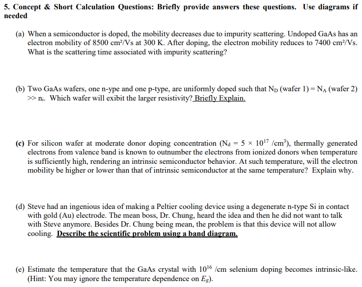 5. Concept & Short Calculation Questions: Briefly | Chegg.com