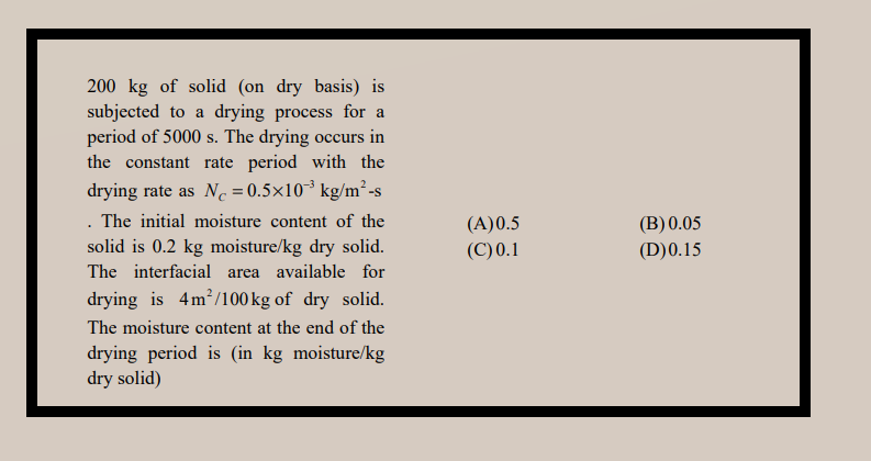 Solved 200 kg of solid (on dry basis) is subjected to a | Chegg.com