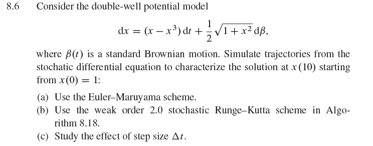 .6 Consider the double-well potential model | Chegg.com
