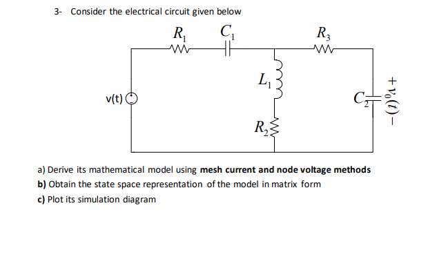 Solved 3- Consider the electrical circuit given below R, C | Chegg.com