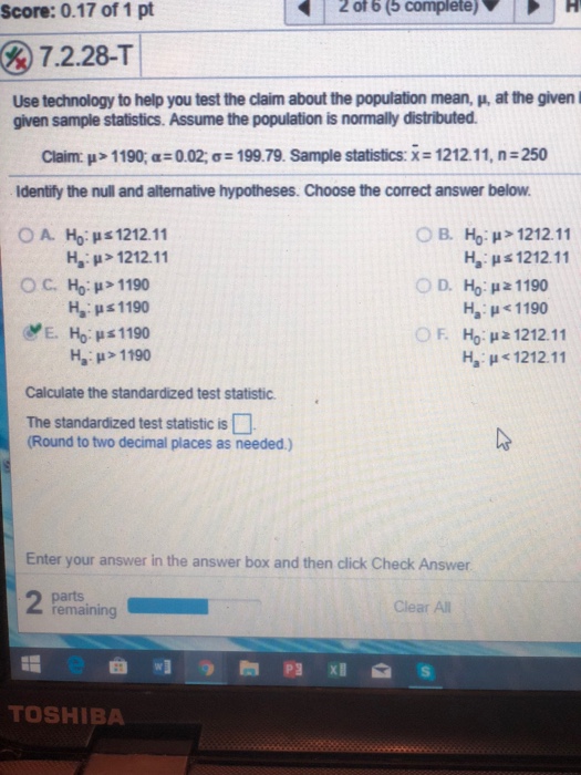 Solved Score: 0.17 of 1 pt 81.2.28-T Use technology to help | Chegg.com