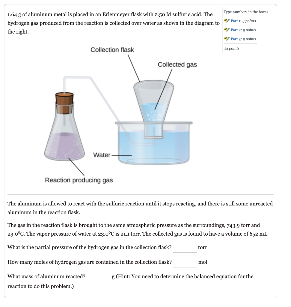 Solved The aluminum is allowed to react with the sulfuric | Chegg.com