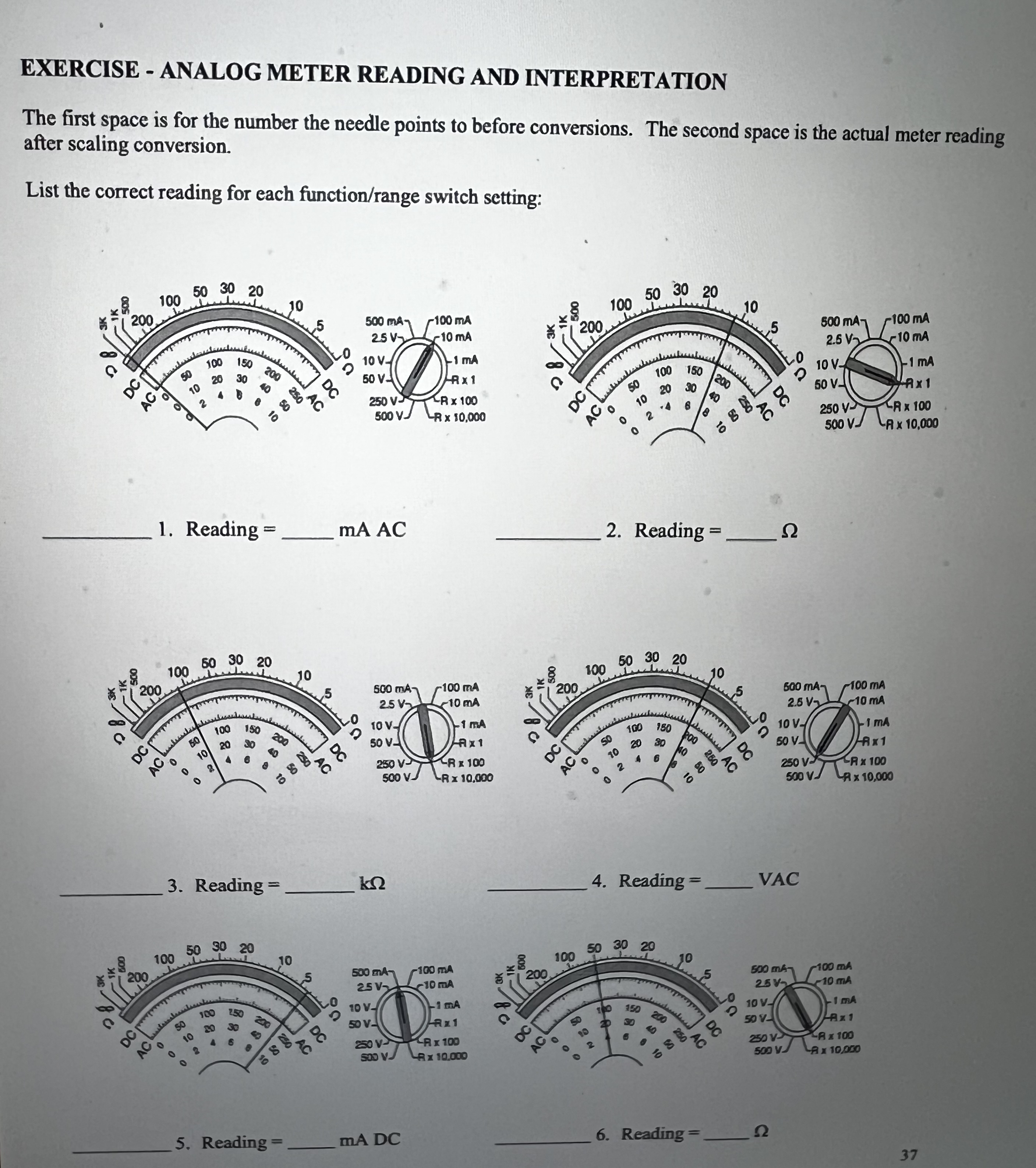 Show me the steps to solve EXERCISE - ﻿ANALOG METER | Chegg.com
