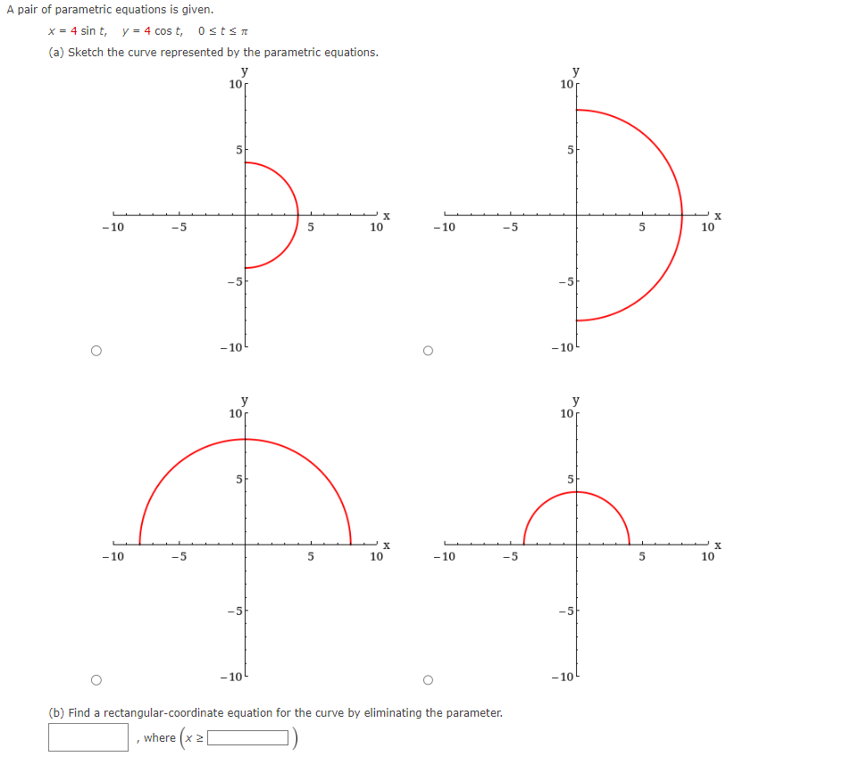 Solved A pair of parametric equations is | Chegg.com