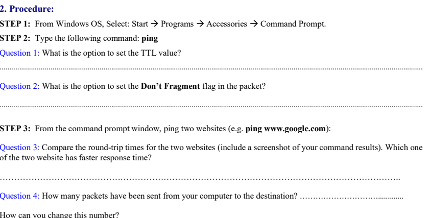 Solved 2. Procedure: STEP 1: From Windows OS, Select: Start | Chegg.com