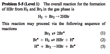 Solved Problem 5-5 (Level 1) The overall reaction for the | Chegg.com