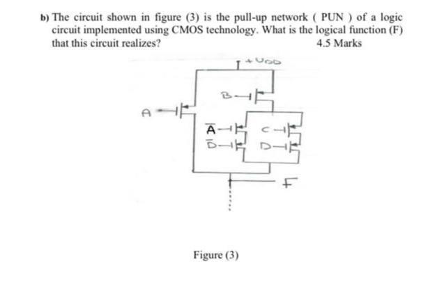 Solved b) The circuit shown in figure (3) is the pull-up | Chegg.com