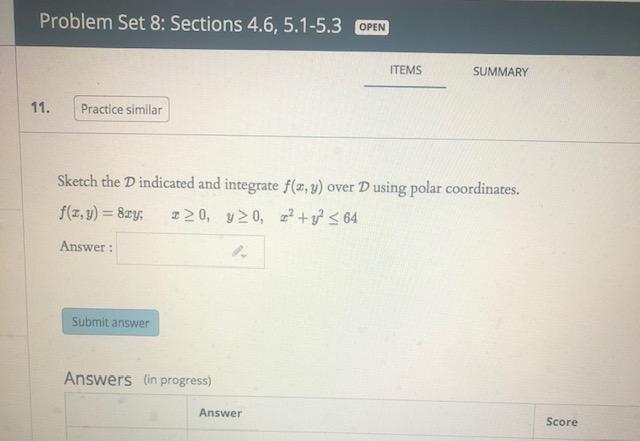 Solved Problem Set 8: Sections 4.6, 5.1-5.3 OPEN ITEMS | Chegg.com