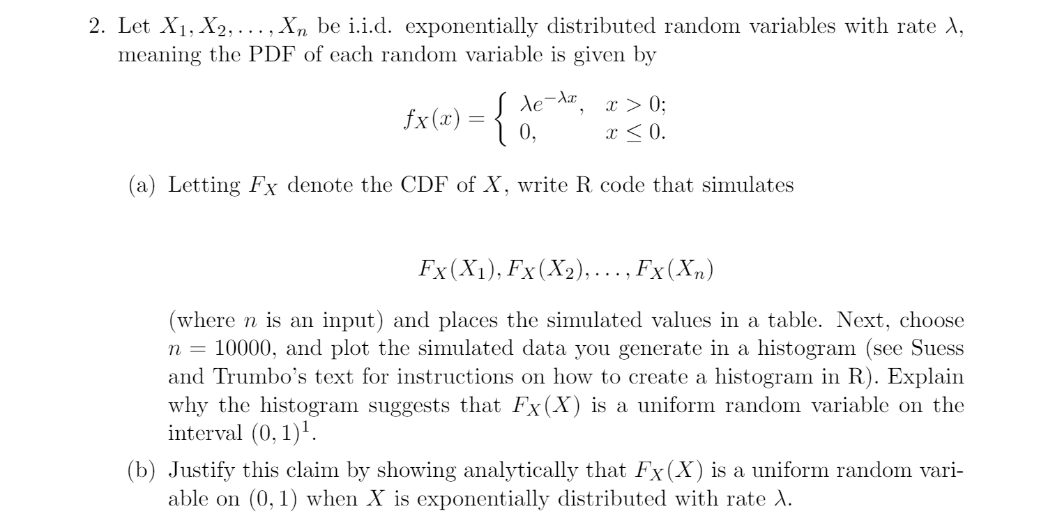 Solved 2. Let X1, X2, ..., Xn be i.i.d. exponentially | Chegg.com