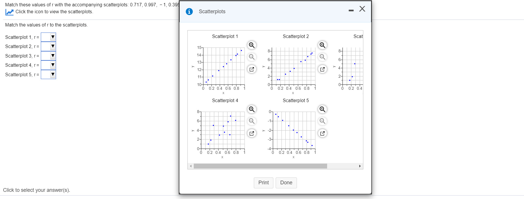 Solved Match these values of r with the accompanying | Chegg.com