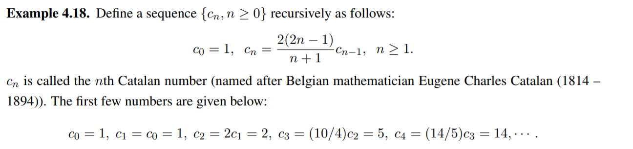 Solved 8.29. Catalan Numbers {Cn, n > 0} are defined | Chegg.com