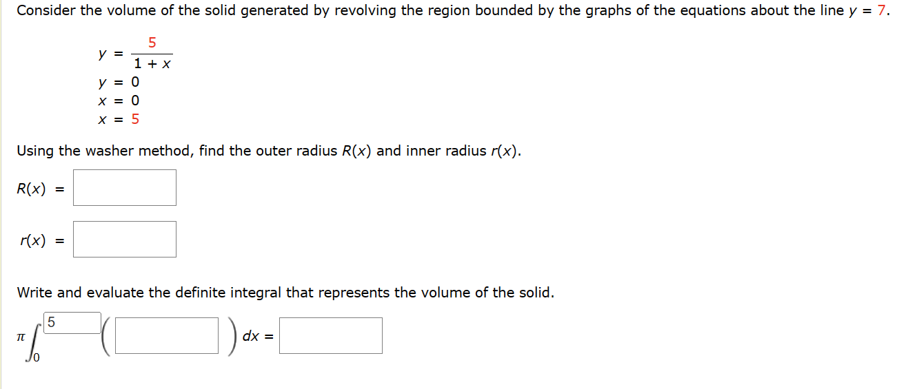 Solved Consider the volume of the solid generated by | Chegg.com
