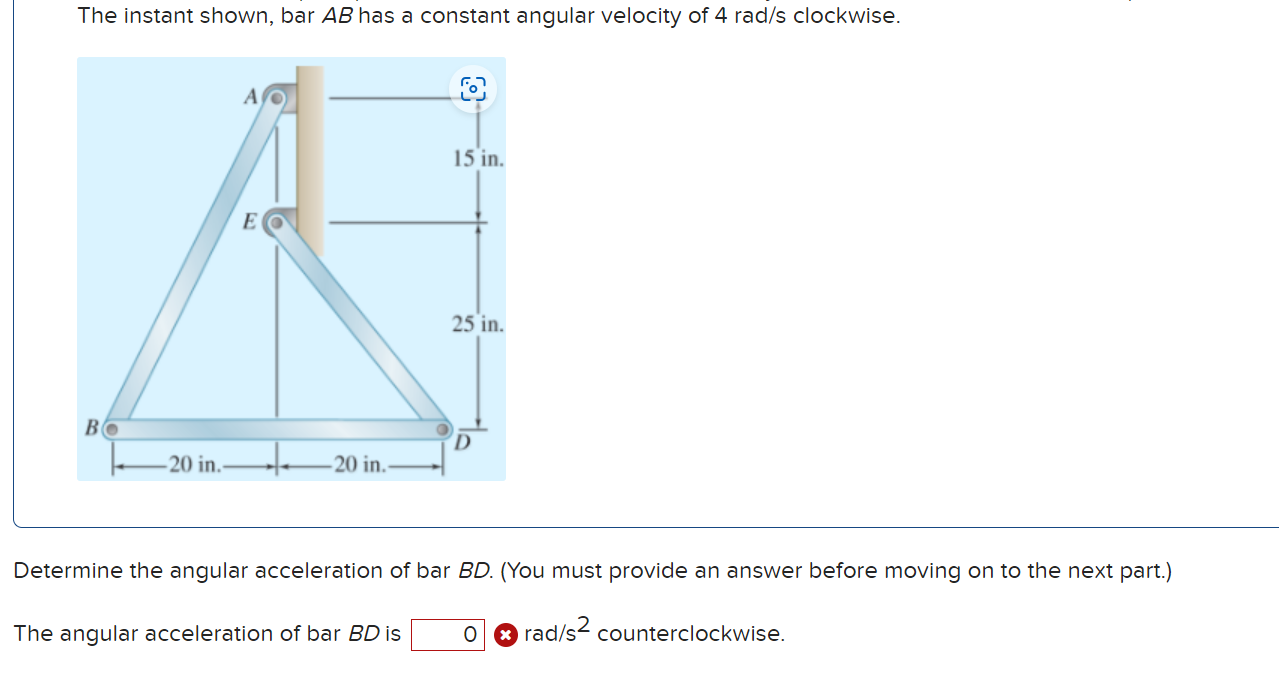 Solved The instant shown, bar AB has a constant angular | Chegg.com